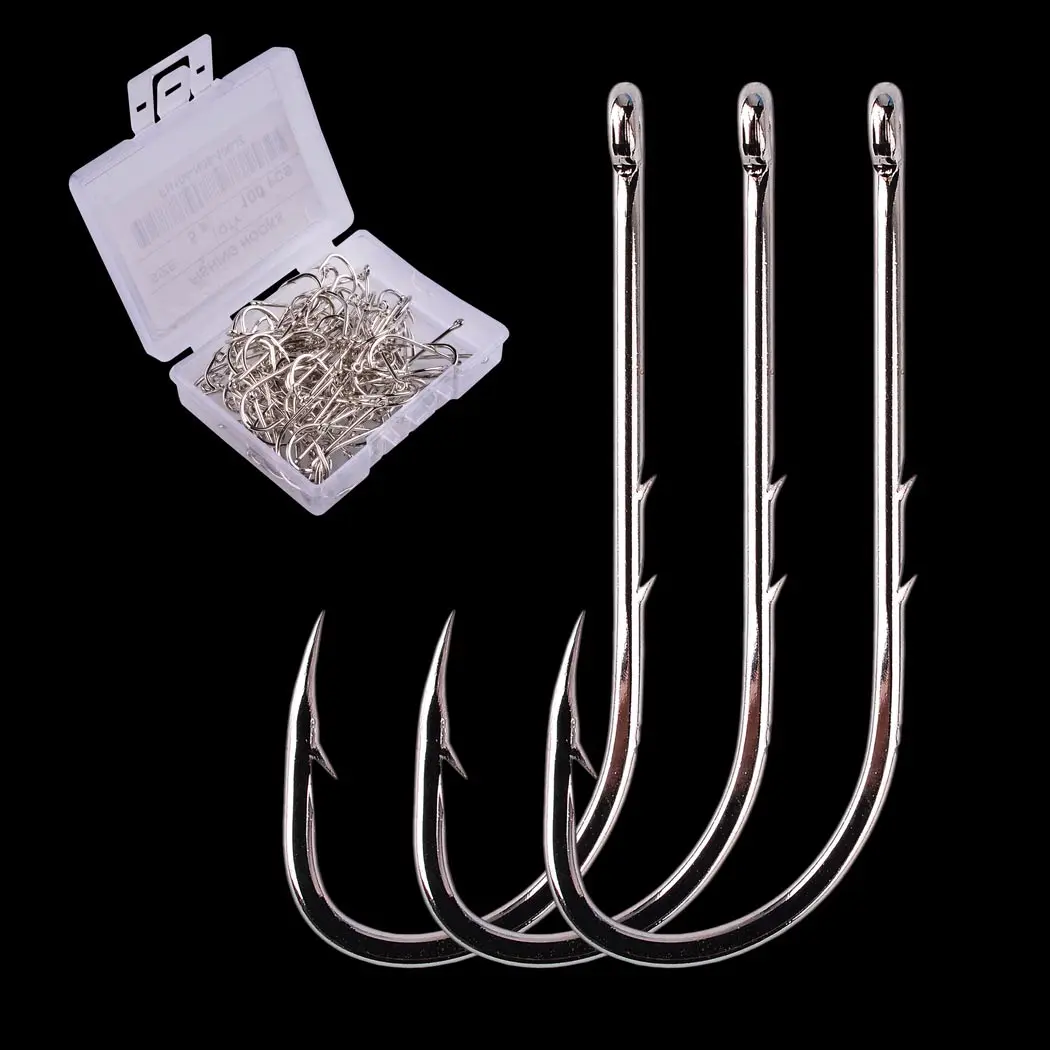 100pcs/ Box Hooks For Live Bait Casting Fishing Double Backstab Hook 1 ...