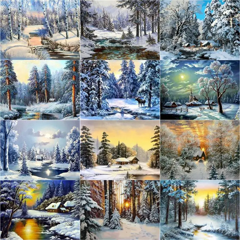 GATYZTORY-Coloring-By-Numbers-Winter-Pictures-Oil-Painting-By-Numbers ...