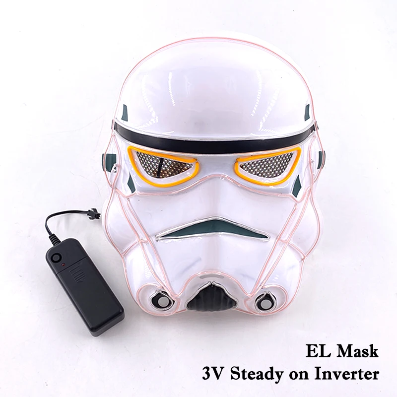 Anime Expro Scary Glow In The Dark Neon EL Light Up Cosplay LED Mask ...