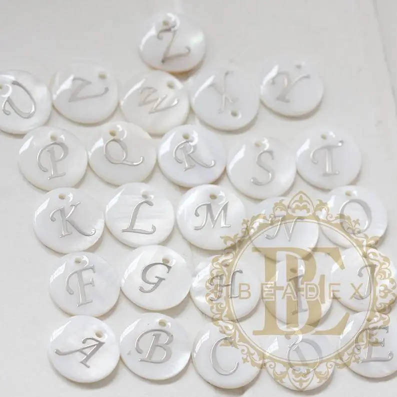 Alphabet Letter Charms Shell | Natural Shell Jewelry | Letters Natural ...
