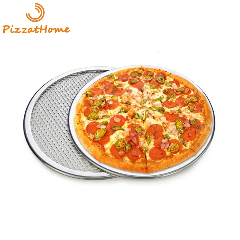 PizzAtHome 6 to 22 inch Pizza Stone Seamless Aluminum Mesh Pizza Pan ...