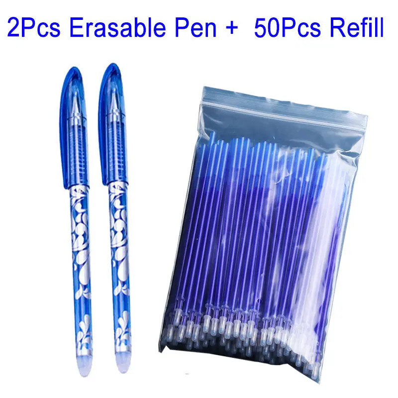 50-2Pcs-Set-0-5mm-Blue-Black-red-Ink-Gel-Pen-Erasable-Refill-Rod ...