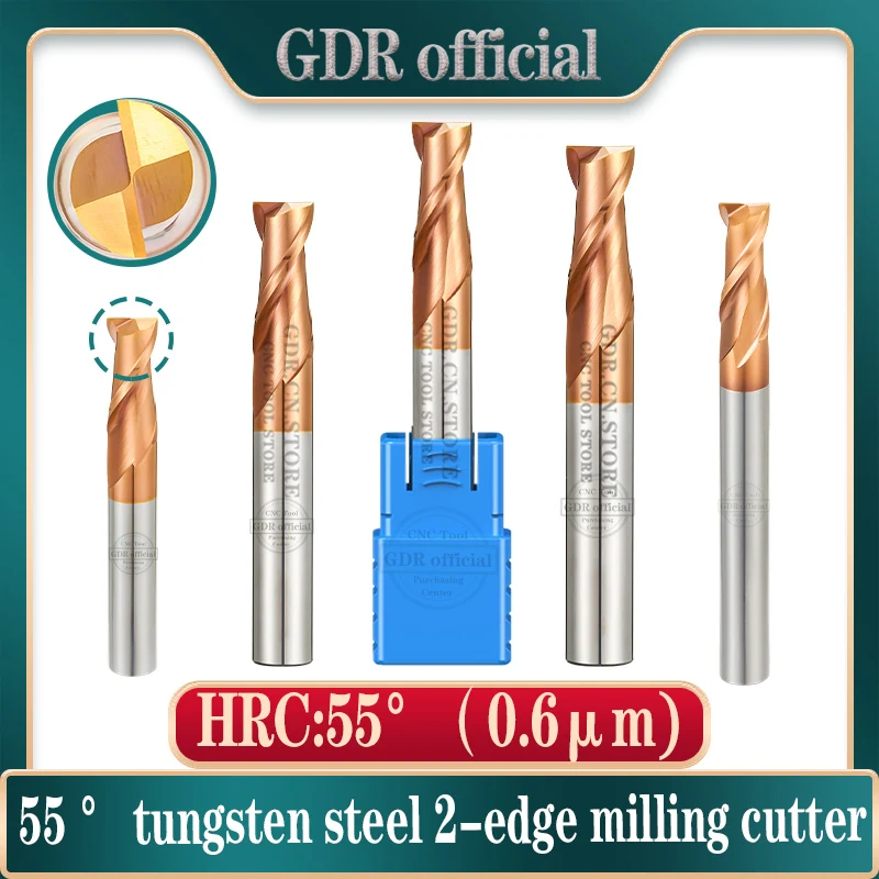 Frezeler-ala-m-karb-r-Tungsten-elik-freze-kesicisi-End-Mill-HRC55-2-fl ...