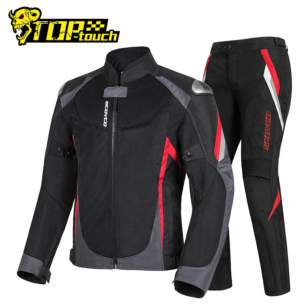 SCOYCO Motorcycle Jacket+Moto Pants Summer Breathable Motocross Jacket ...