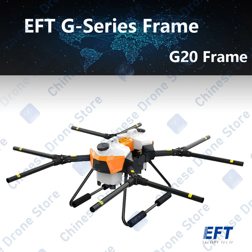 New Eft G20 V2.0 22l 22kg 20l Agricultural Spraying Drone Frame 8-axis With Dual 10l Water Tank ...