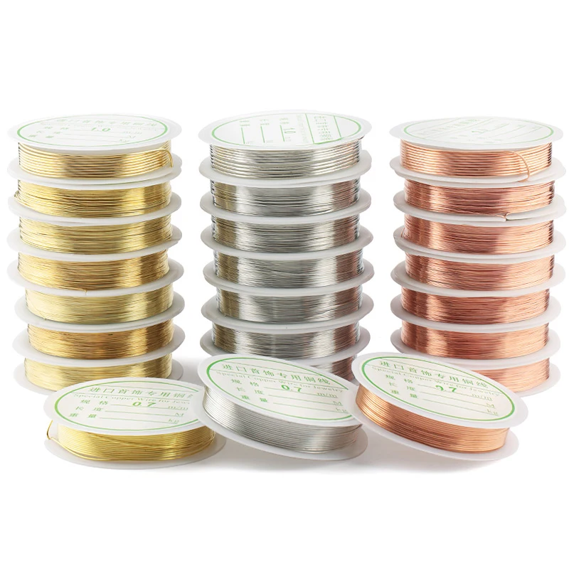 0.2-1mm Silver/gold/rose Gold Copper Wire For Bracelet Necklace Diy ...