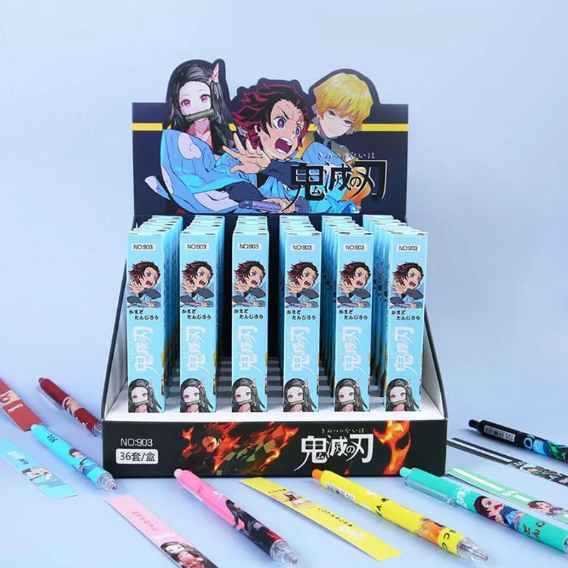 36 pcs/lot Demon Slayer Gel Pen Cute 0.5mm Black ink Signature Pens ...