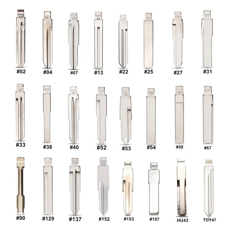 24pcs Metal Blank Uncut Flip KD VVDI JMD Xhorse Remote Car Key Blade ...