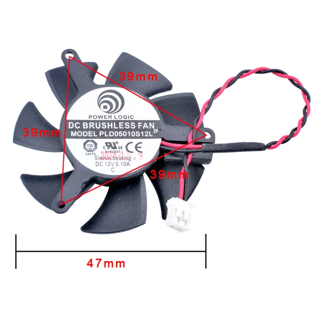PLD05010S12L FD125010-SH2 47mm diameter hole pitch 39mm DC12V cooling ...