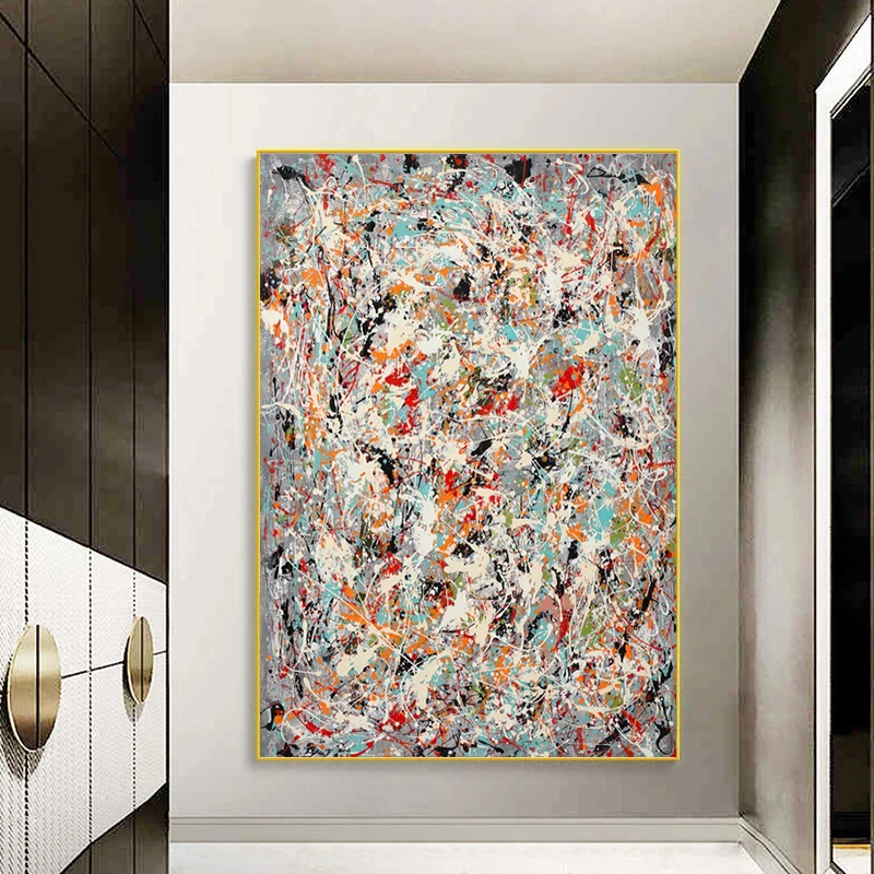 Jackson-Pollock-s-Masterpiece-Abstract-Canvas-Painting-Art-Painting ...