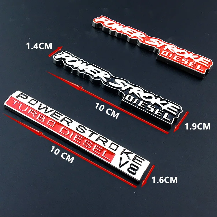 3D Metal Power Stroke V8 Emblem Sticker Car Trunk Badge Grille Decal ...