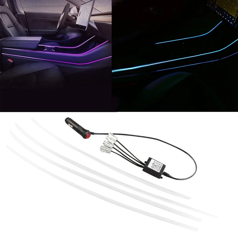 Neon lights and a set of front door markings for Tesla Model 3, RGB ...