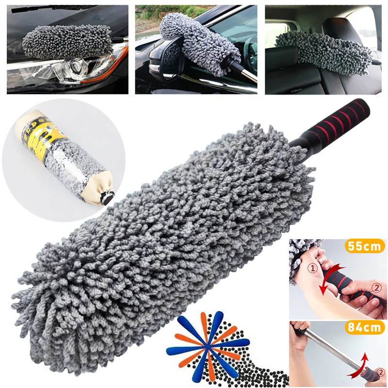 Microfiber-Car-Body-Duster-Retractable-Wax-Dust-Mop-Removing-Cleaning ...
