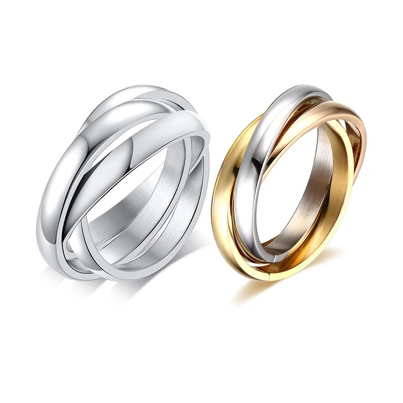 Nuevos anillos de compromiso entrelazados triples para mujer, regalo de ...