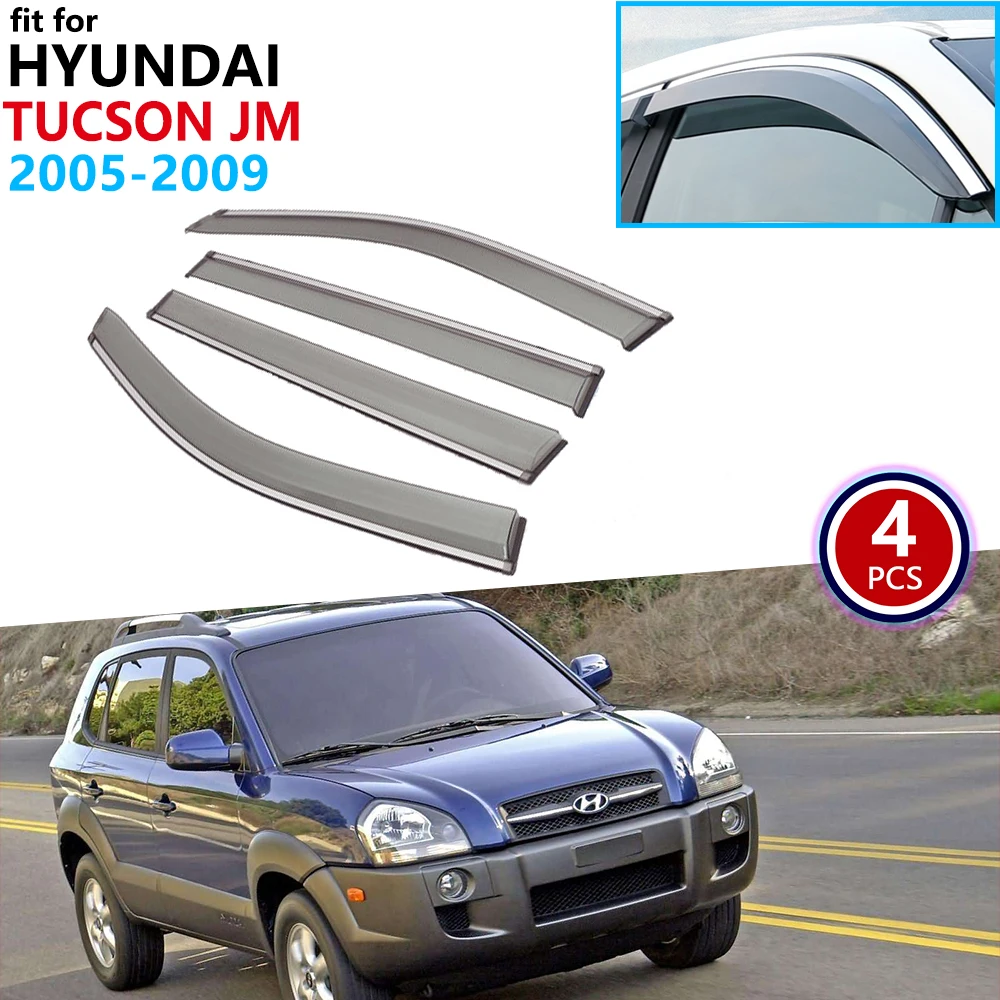 Hyundai tucson jm 2005 2006 2007 2008 2009 window visor vent awnings 레인 ...