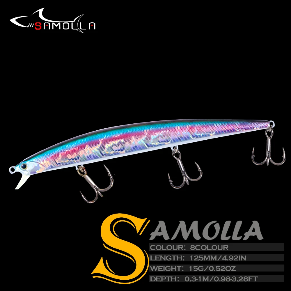 Fishing Tackle Lure Minnow Weight 15g Floating Swimming Water Mino Bait ...