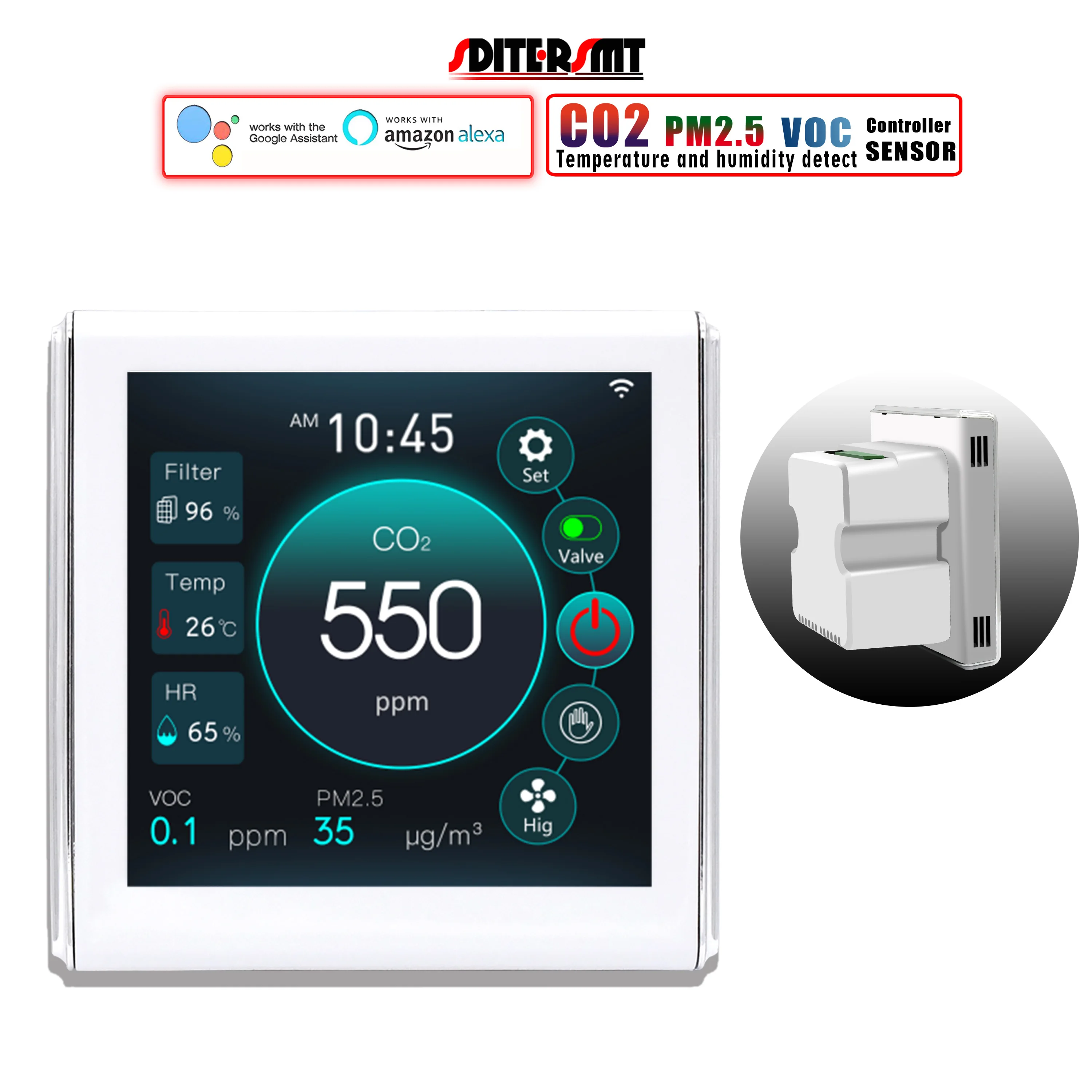 Smart Air Quality Controller For CO2/VOC/PM2.5 Sensor,AC/EC 0-10V ...