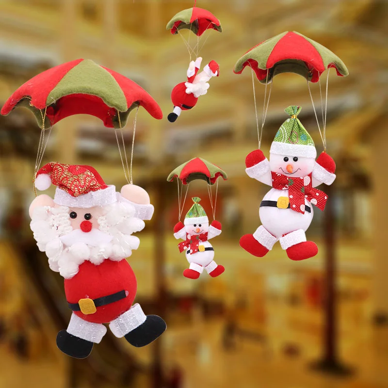 Xmas Santa Snowman Parachute Pendant Tree Hanging Ornaments-1 【2021最新作】