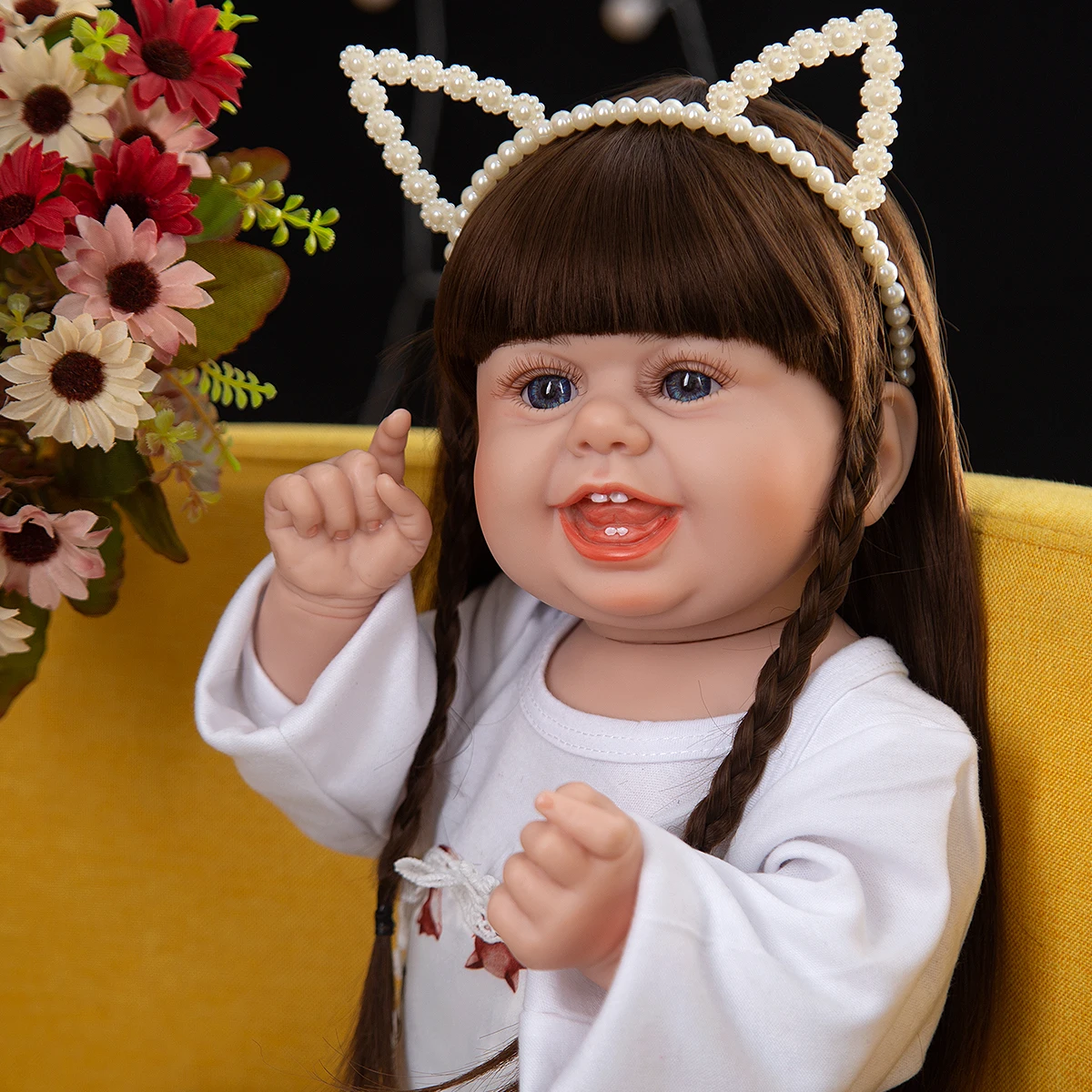 55cm-Bebe-Reborn-Rebirth-Doll-Cute-Smiling-Princess-Baby-with-Silicone ...