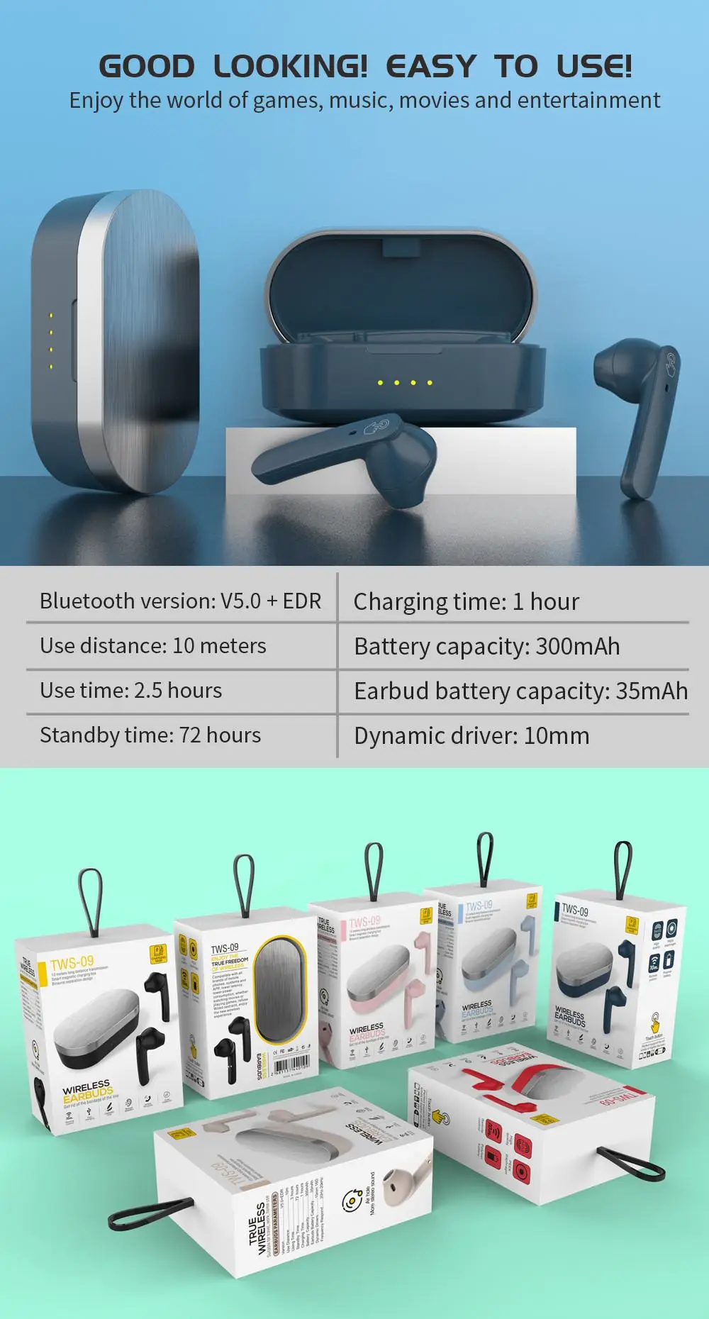 TWS 09 صحيح سماعات لاسلكية سماعات أذن استريو لاسلكية سماعة TWS09 ل IOS الروبوت|سماعات أذن ...
