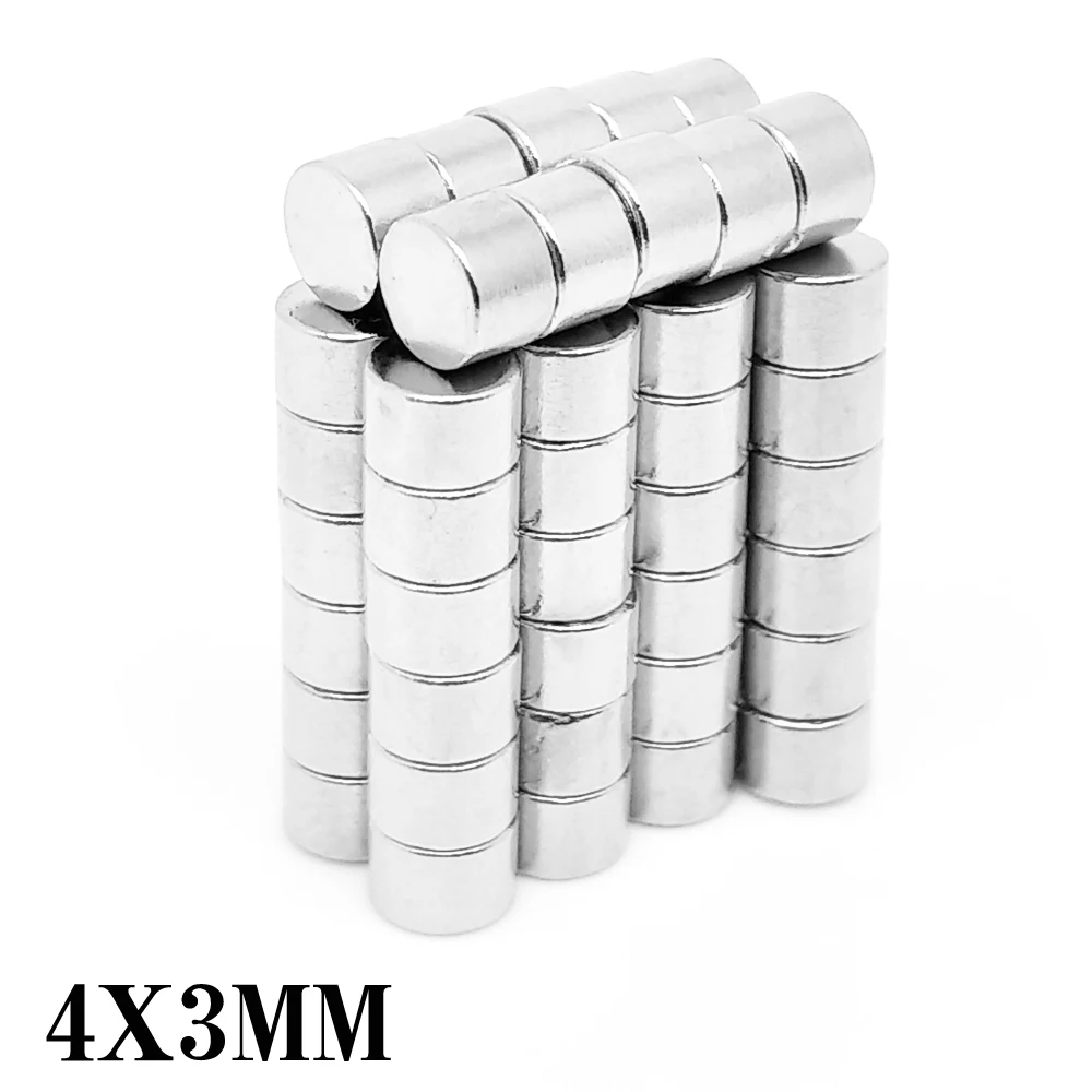 50/100/200/500/1000/1500 pces 4x3 mini ímãs poderosos redondos pequenos ...