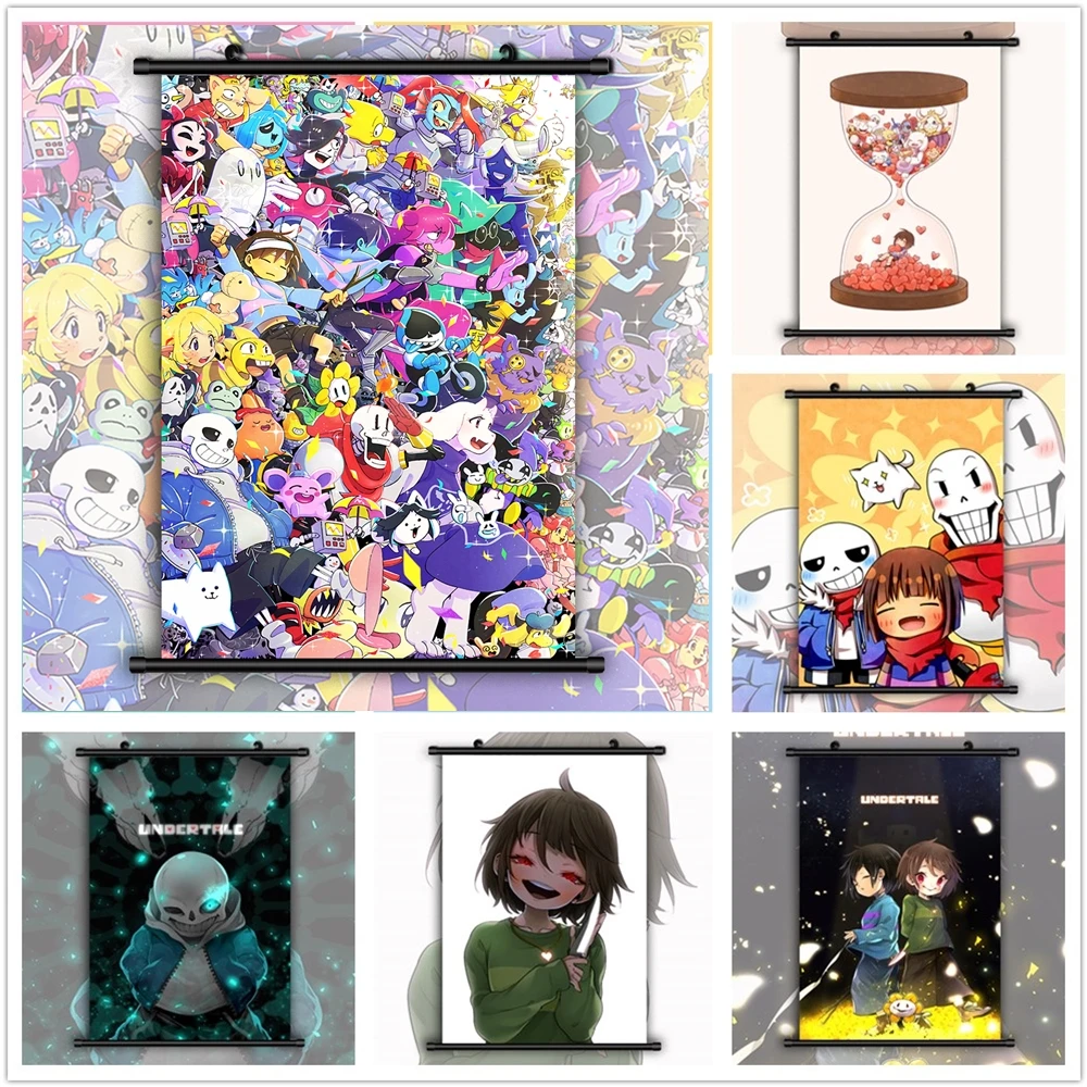 Undertale Sans Frisk Chara Papyrus Anime Manga Hd Print Wall Poster ...