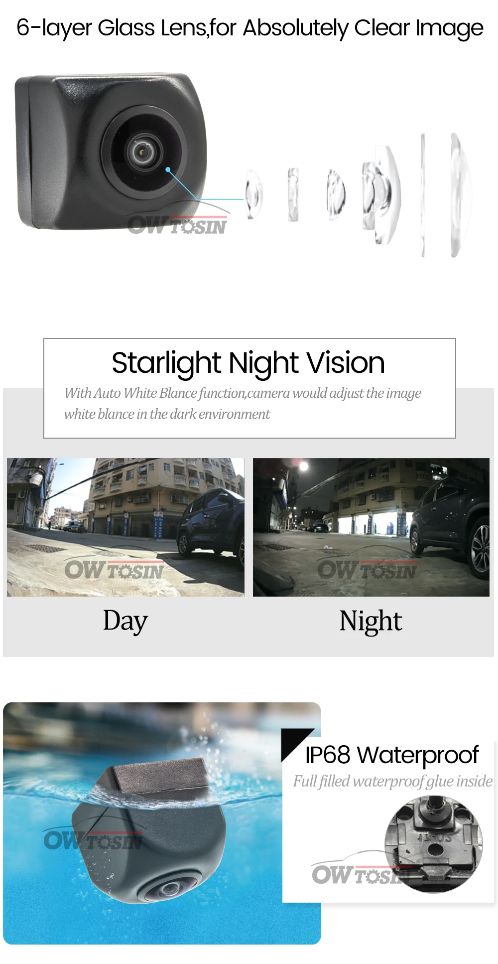 Caméra de recul,caméra de recul HD 1280x720 Fisheye, pour voiture ...