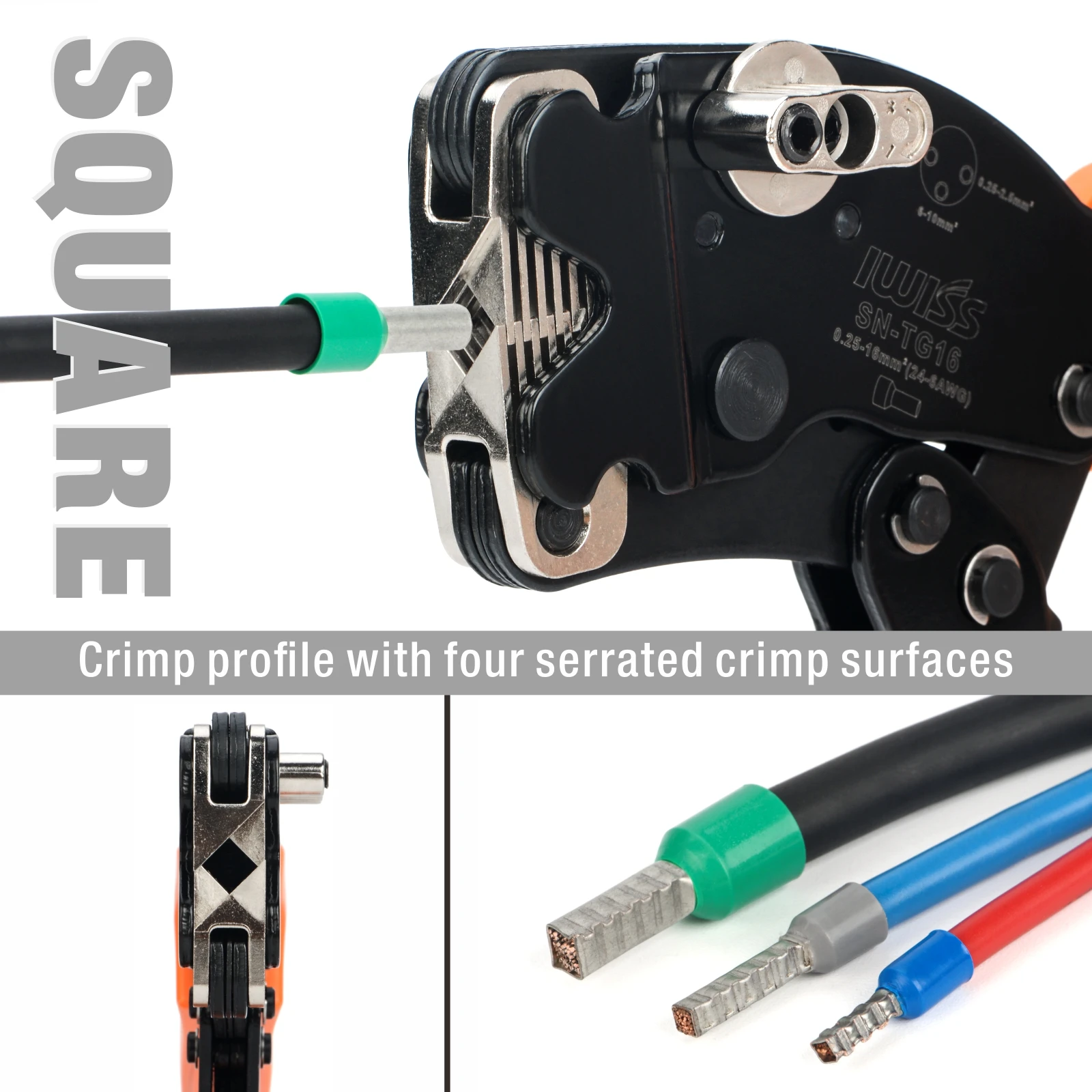 Pince outil,Kit de pinces à sertir pour terminaux tubulaires, SN-TG16 0 ...