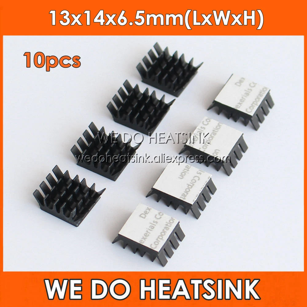 10pcs Aluminum Spiky Black Mini Heatsink 13x14x6.5mm Heat Sinks Cooler ...