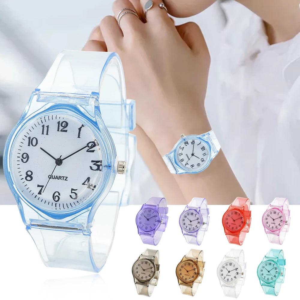 Relojes de goma transparente,