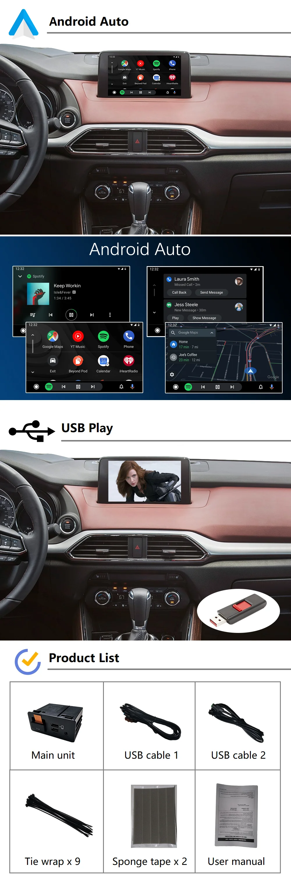 Apple Carplay Android Auto Usb Adapter Hub Oem Voor Mazda 3 6 2 Mazda ...