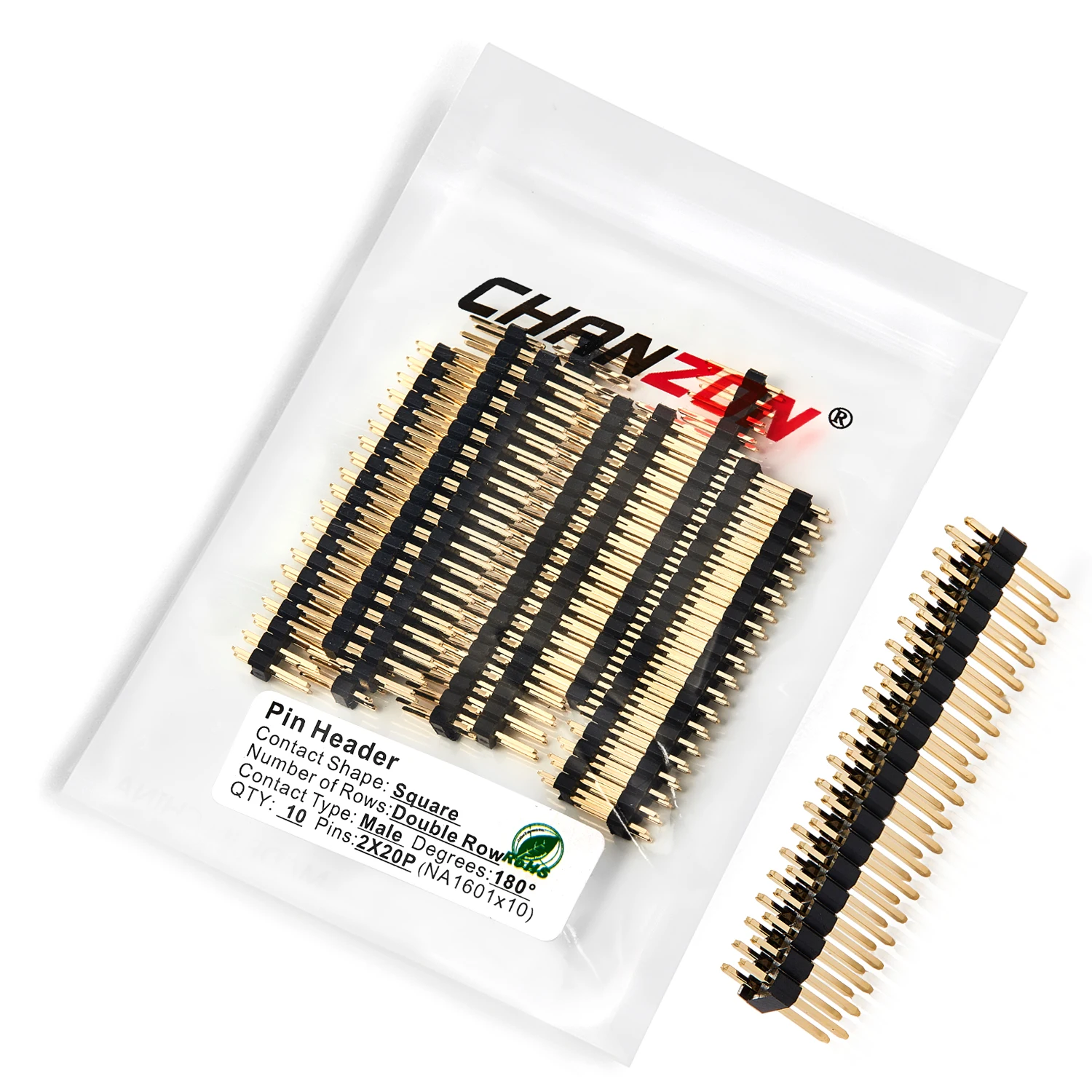 2x20 Male Gpio Dual Pin Header 20pin Pins Double Row 2.54mm Gold Plated ...