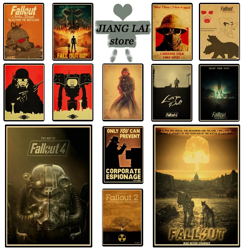 Fallout 4 Posters Walls | Fallout 4 Game Posters | Kraft Paper Wall ...