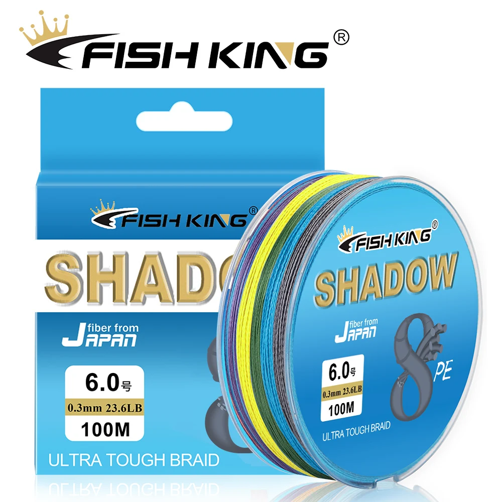 FISH-KING-100m-Fishing-Line-8-Strands-20-100LB-Braided-Fishing-Line ...