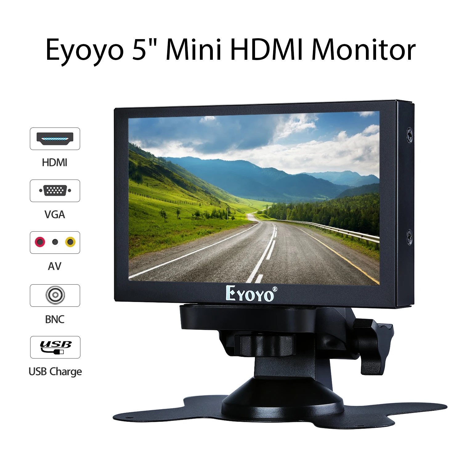 Eyoyo-Monitor-de-carro-Mini-HDMI-TFT-LCD-sa-da-BNC-VGA-AV-alto-falante ...