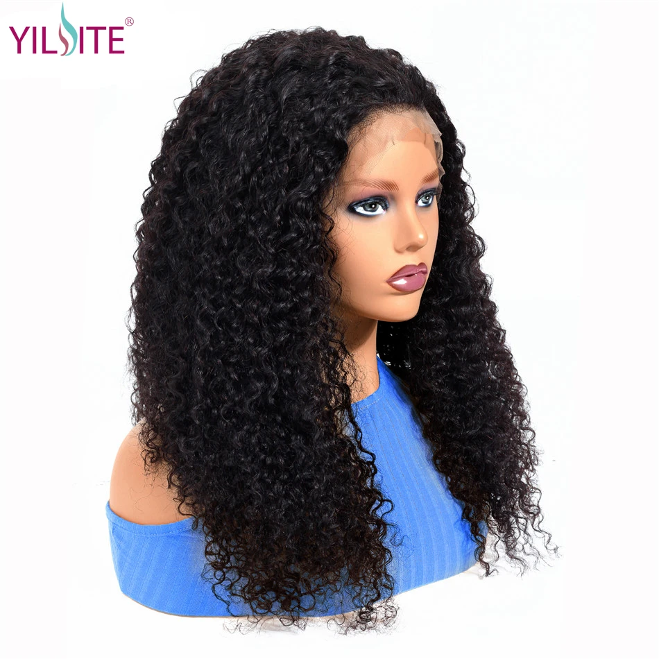 YILITE 13*4 человеческие волосы на кружеве, парики для черных женщин ...