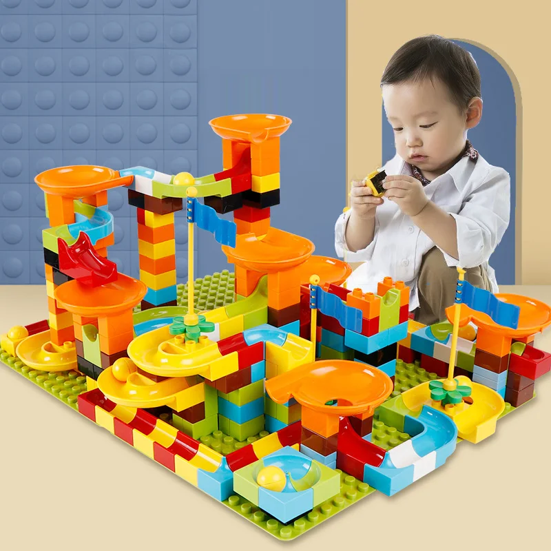 56-100pcs-Large-Particle-Building-Bricks-Marble-Race-Run-Block-Funnel ...