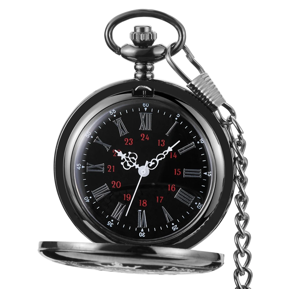 Classic Fashion 37CM Fob Chain Smooth Steel Polish Quartz Pocket Watch ...