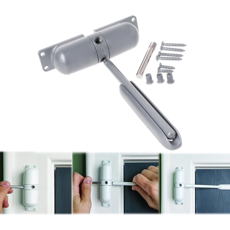 1-Set-Adjustable-Surface-Mounted-Spring-Door-Closer-Automatic-180 ...