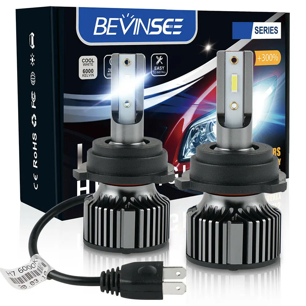 Bevinsee-LED-Bulb-H7-6000K-60W-10000LM-Auto-Headlight-For-VW-Polo-MK5 ...