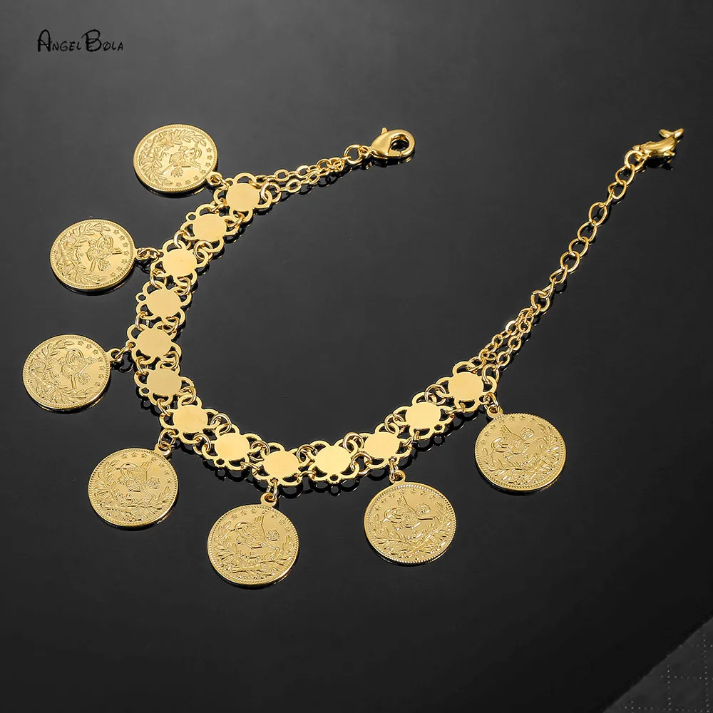 Religious-Money-Coin-Bracelet-Gold-Color-Islamic-Muslim-Arab-Coins ...
