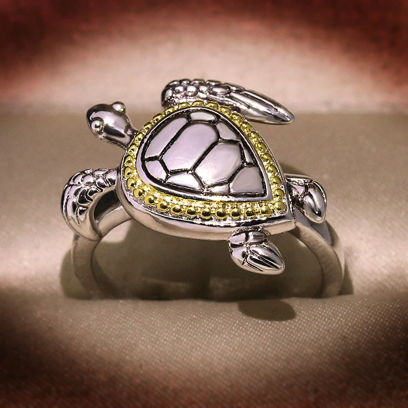 New Design Animal Tortoise Ring 925 Stamp Filled Jewelry Wedding For ...