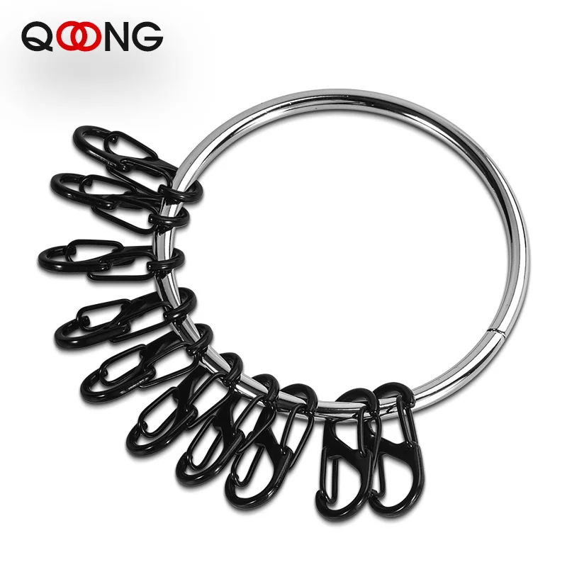 Large-Stainless-Steel-Keychain-8-Shaped-Removable-Quick-Buckle-Key ...