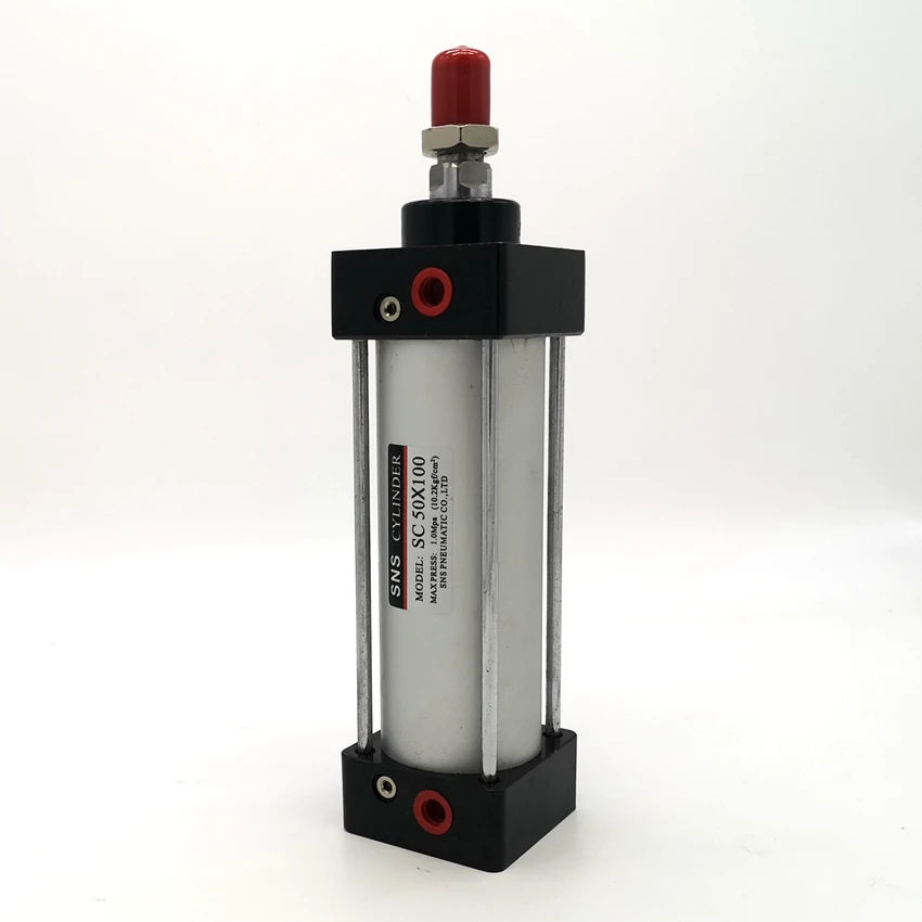 Cilindro de aire neumático SNS SC50X100, 50mm de diámetro, 100mm de carrera, doble acción, SC50 ...