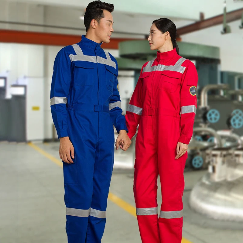 Hi Vis Cotton Work Overalls Welding Suit Durable High Temperature ...