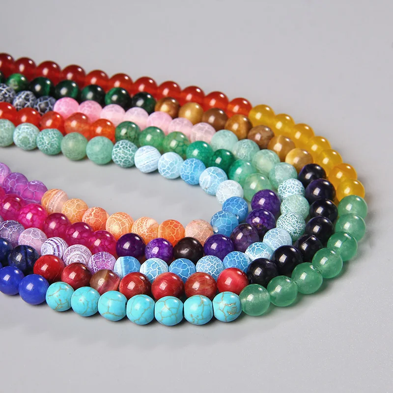 6-8-10MM-Round-Reiki-Healing-Chakra-Agates-Stone-Beads-Charm-Loose-Yoga ...