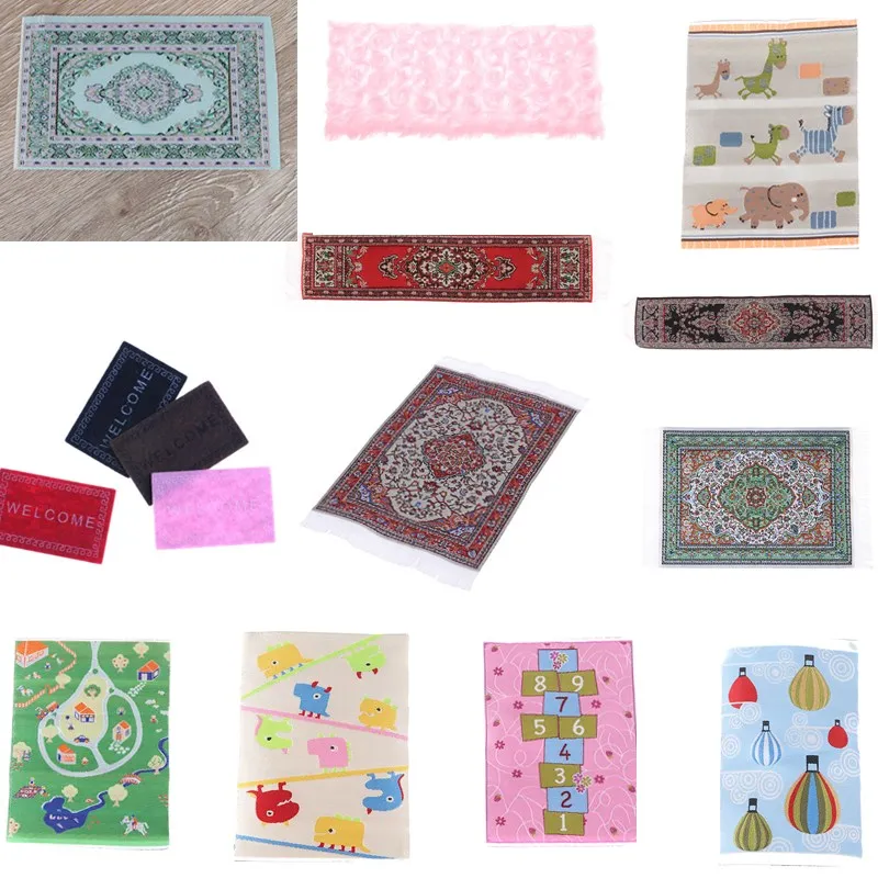 Dolls & Miniatures Dollhouse rug 1-12 scale outdoor rug, doll entry rug ...
