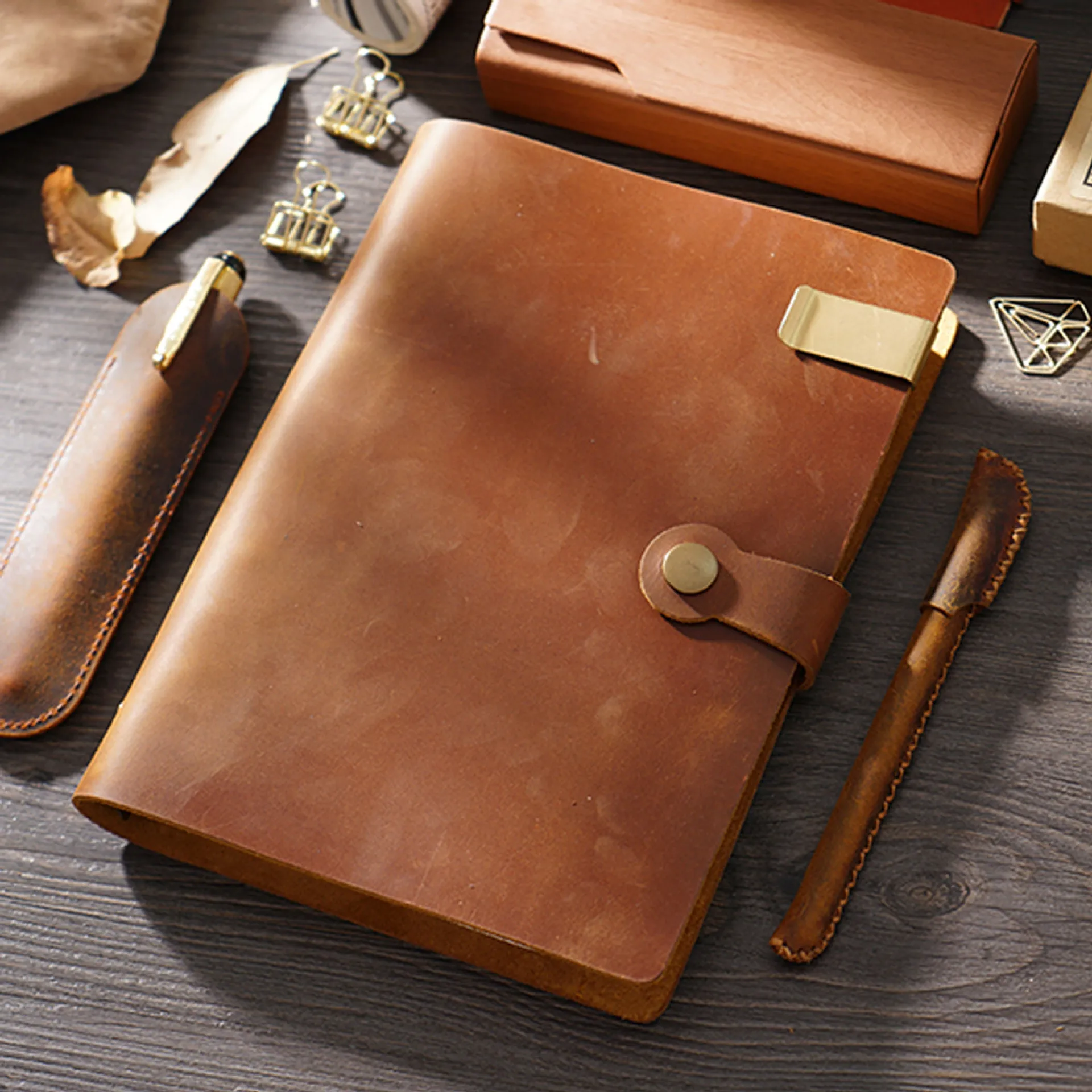 Thick Loose Leaf Notebook A5 Journal Vintage Genuine Leather Diary 192P