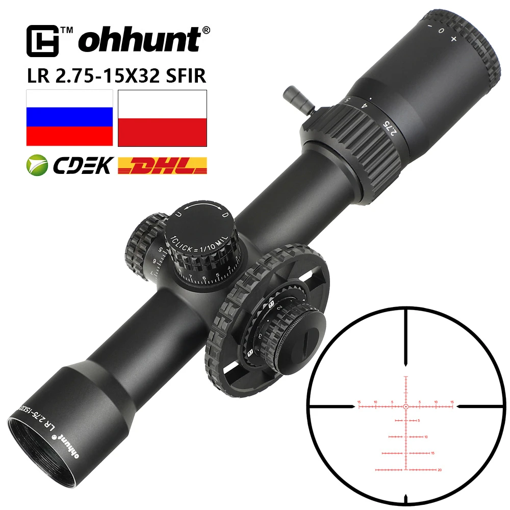 Ohhunt Lr 2.75-15x32 Sfir Hunting Scope Glass Etched Reticle Red ...