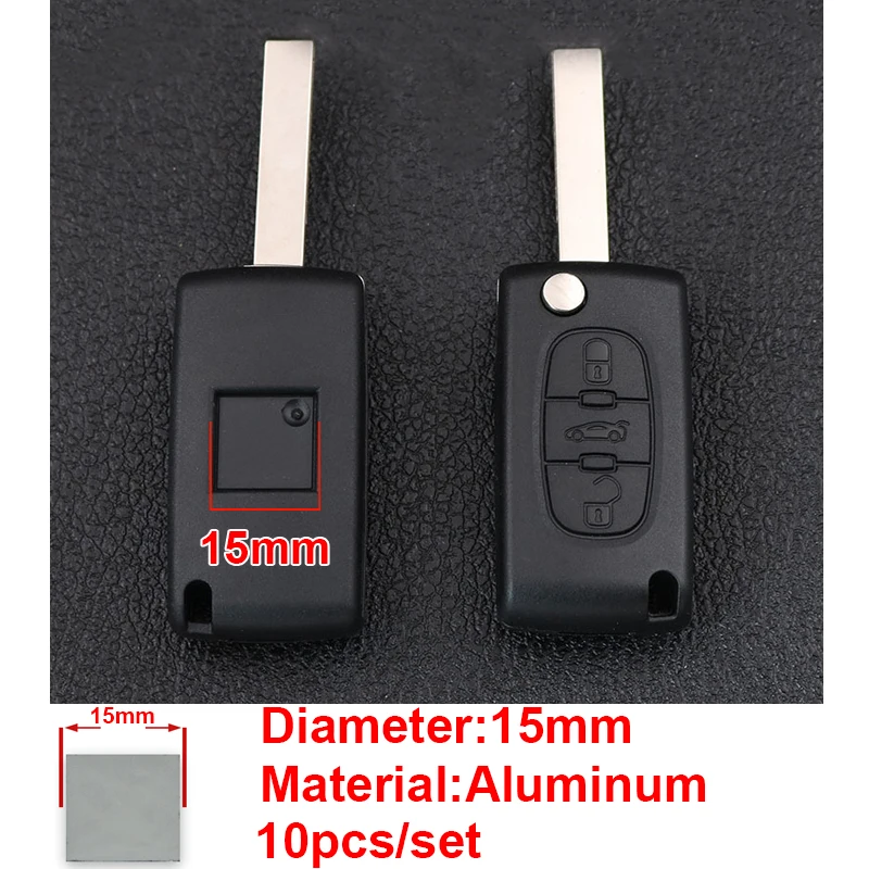 10 adet 15mm araba anahtarı Sticker amblem Logo Citroen için C1 C2 C3 ...